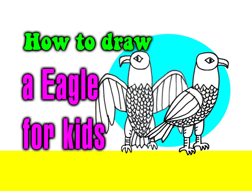 How to draw a Eagle for kids - drawingsforkids.net